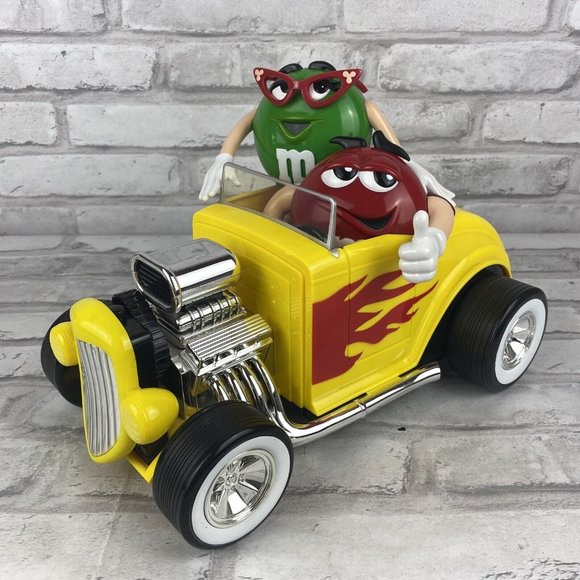 M&M'S | Accents | Mm Yellow Hot Rod Car Wflames Candy Dispenser Limited ...